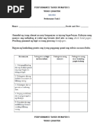 Grade 5 Performance Task Epp | PDF