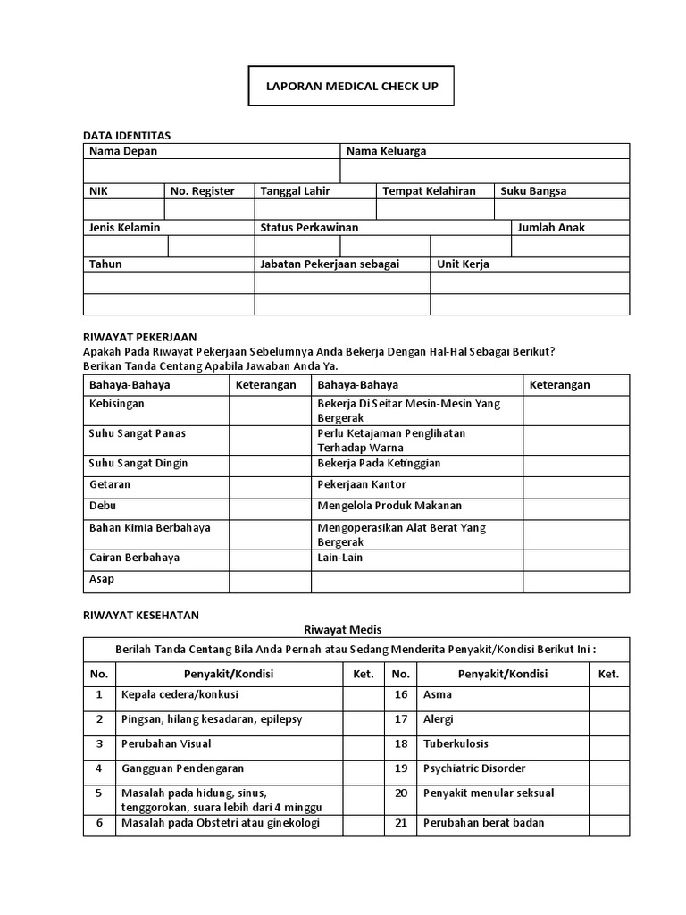 Laporan Medical Check Up | PDF