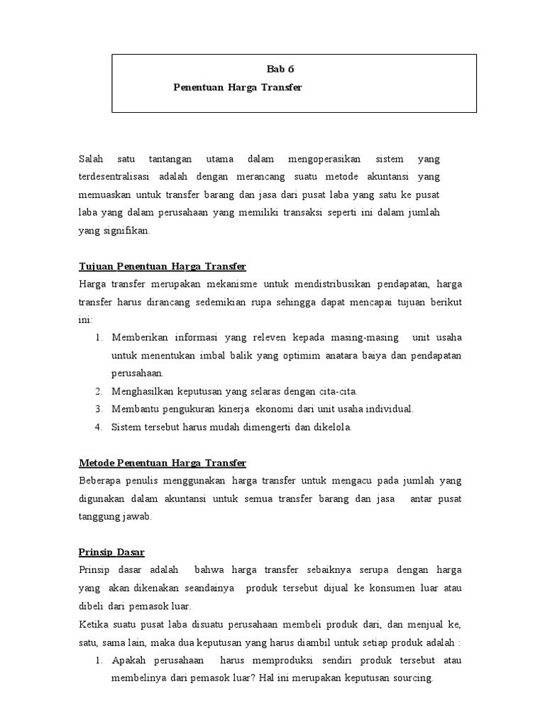 Penentuan Harga Transfer | PDF