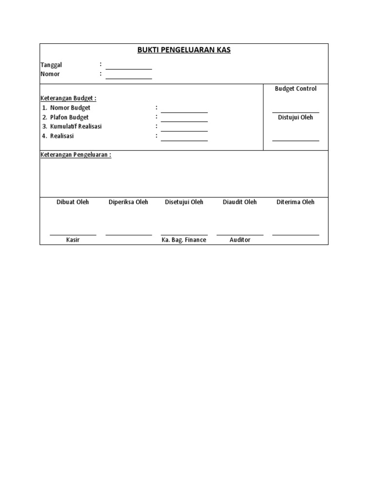 Bukti Pengeluaran Kas | PDF