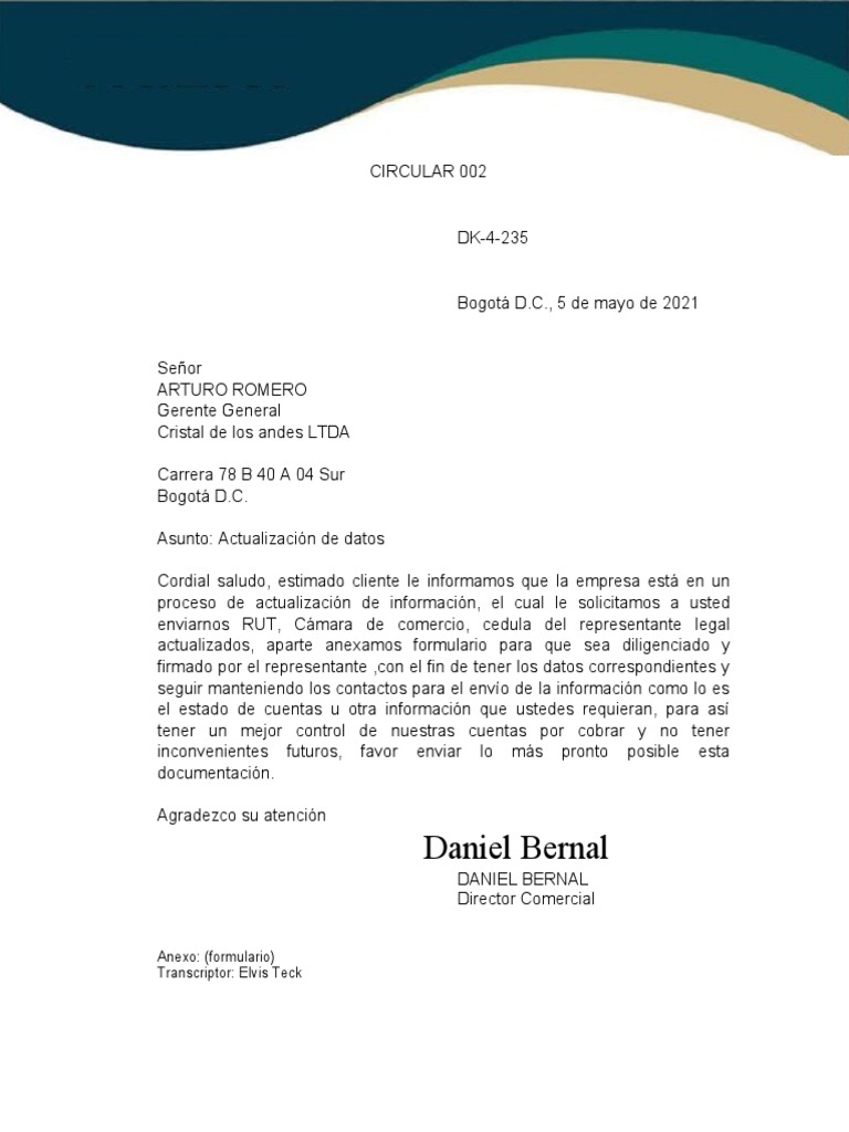 Carta Circular Externa Estilo Bloque | PDF