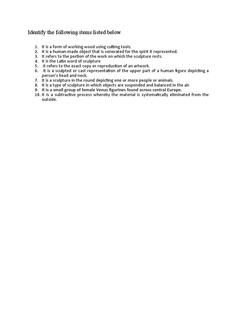 Quiz Sculpture | PDF