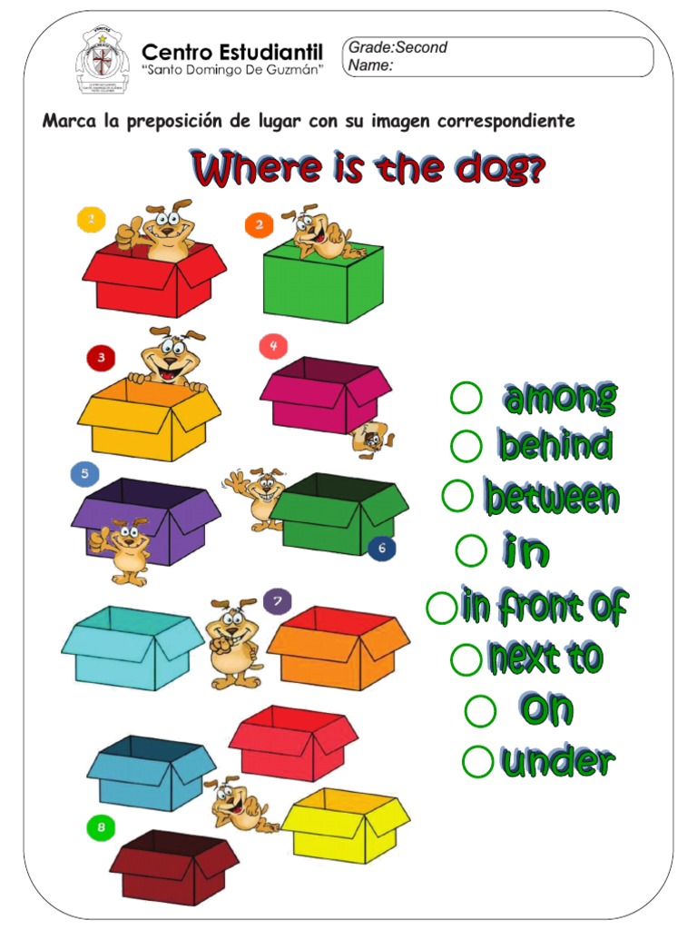 Prepositions Worksheet | PDF