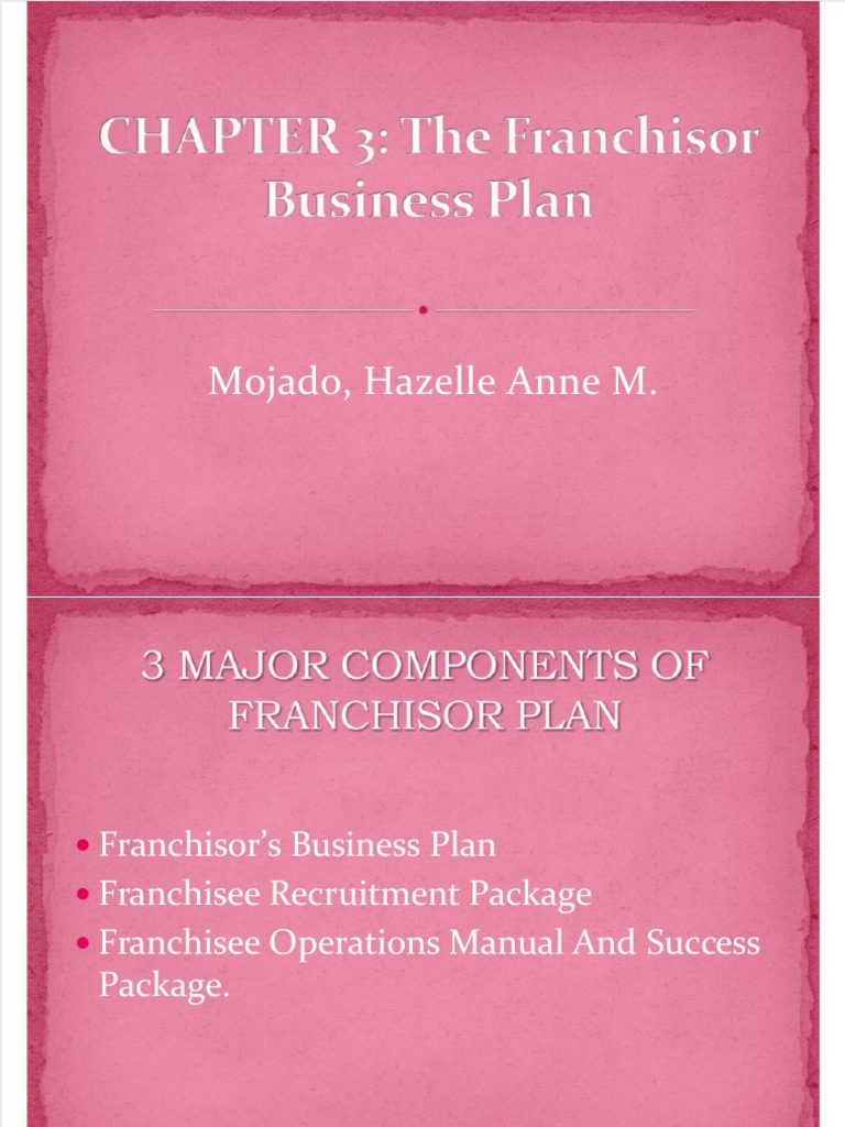 Chapter 3 The Franchisor Business Plan | PDF | Franchising | Business
