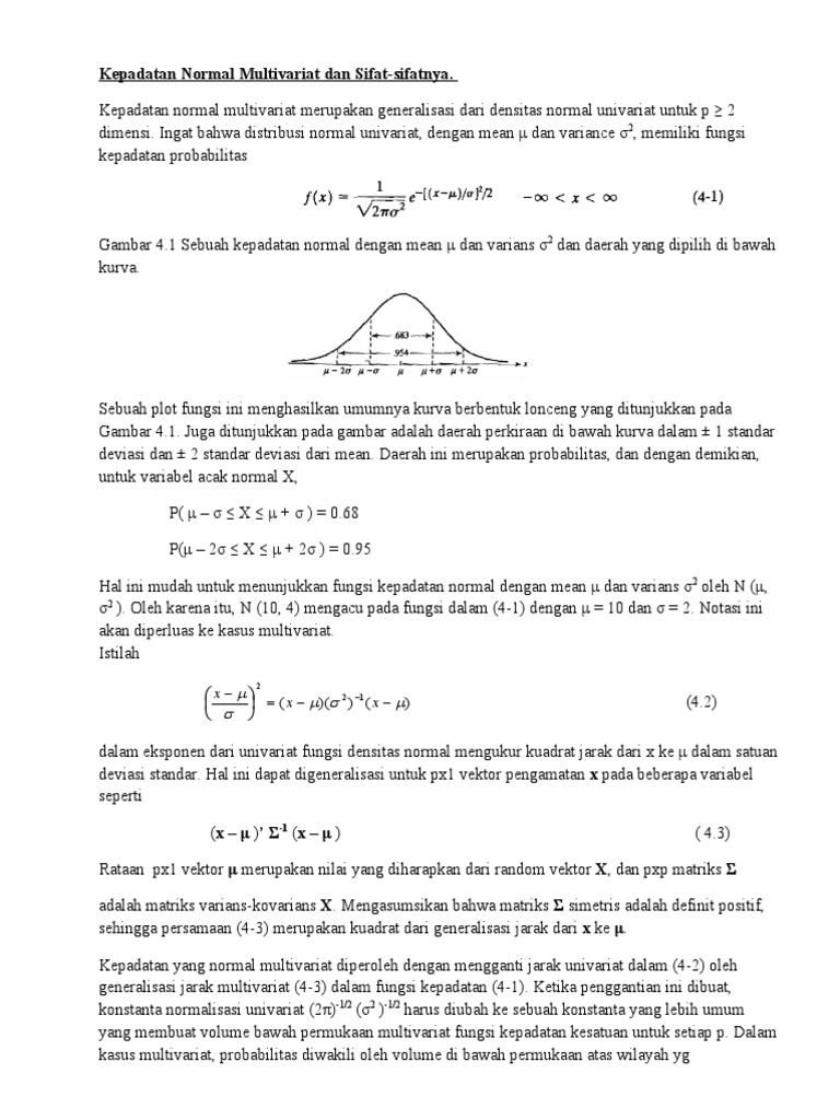 Kepadatan Normal Multivariat | PDF