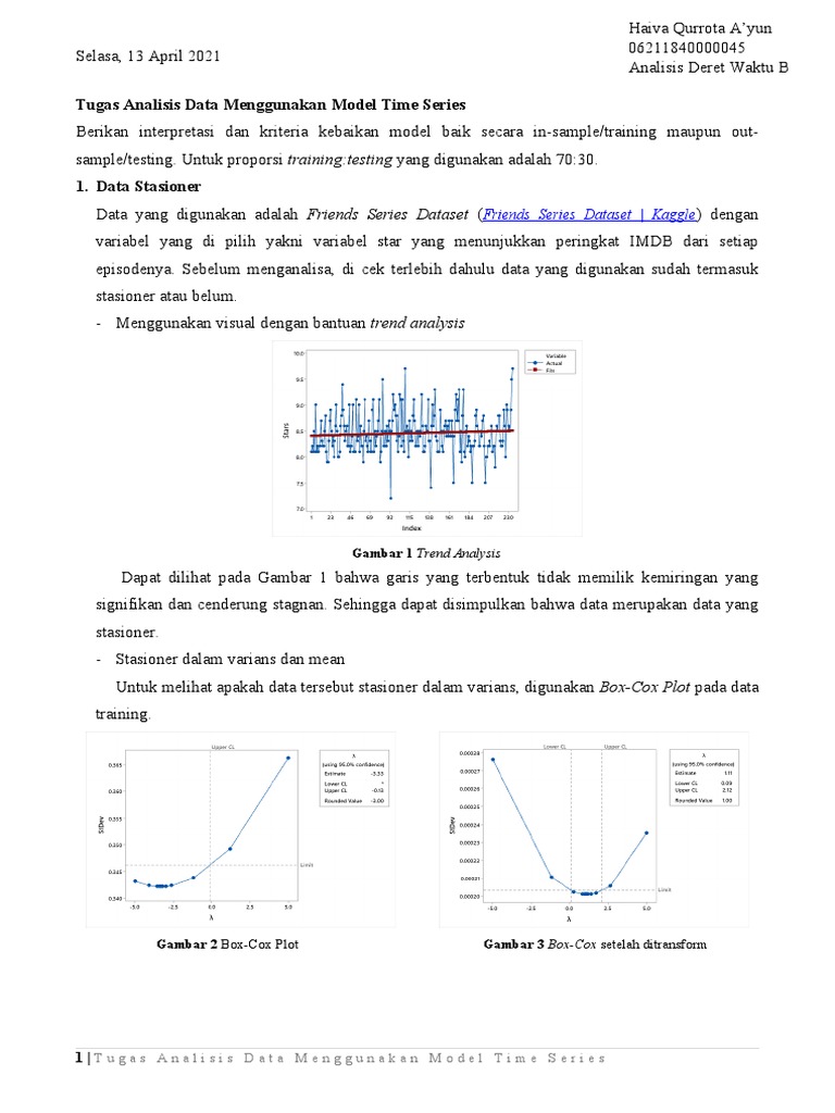 Model Time Series Terbaik Untuk Data Stasioner Dan Trend Pdf