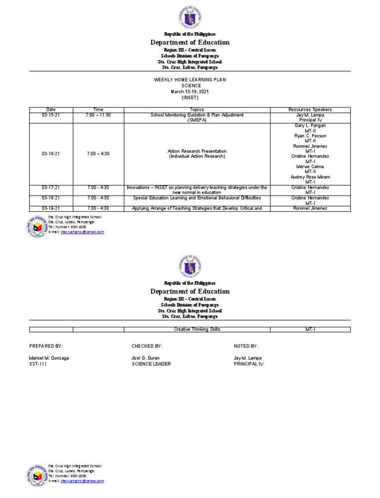 INSET | PDF | Behavior Modification | Learning