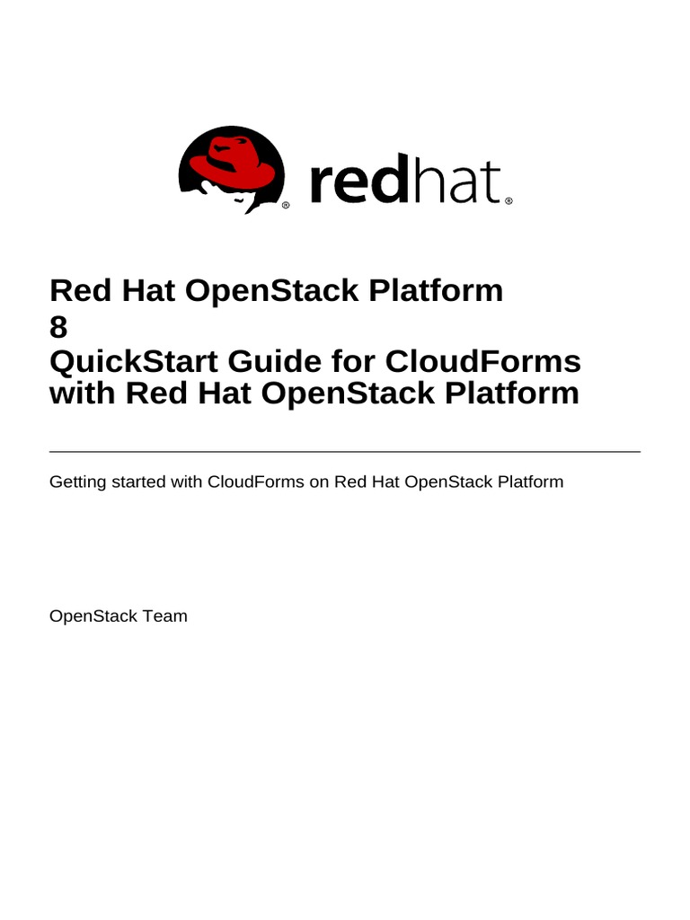 Red Hat Openstack Platform 8 Quickstart Guide For Cloudforms With Red Hat Openstack Platform ...