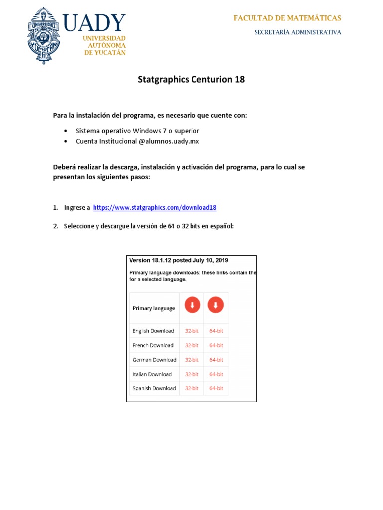 Guía paso a paso para la instalación y activación de Statgraphics Centurion 18 | PDF | Programa ...