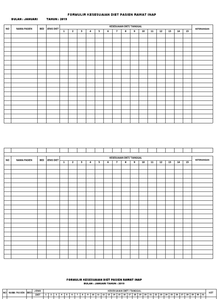 Form Kesesuaian Diet | PDF