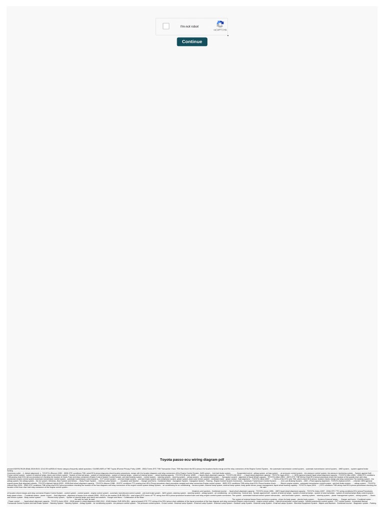 Continue: Toyota Passo Ecu Wiring Diagram PDF | PDF