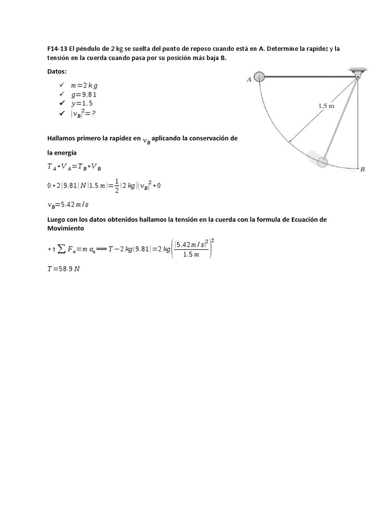 Análisis de Péndulo y Tensión en Cuerda | PDF | Ciencia y matemáticas