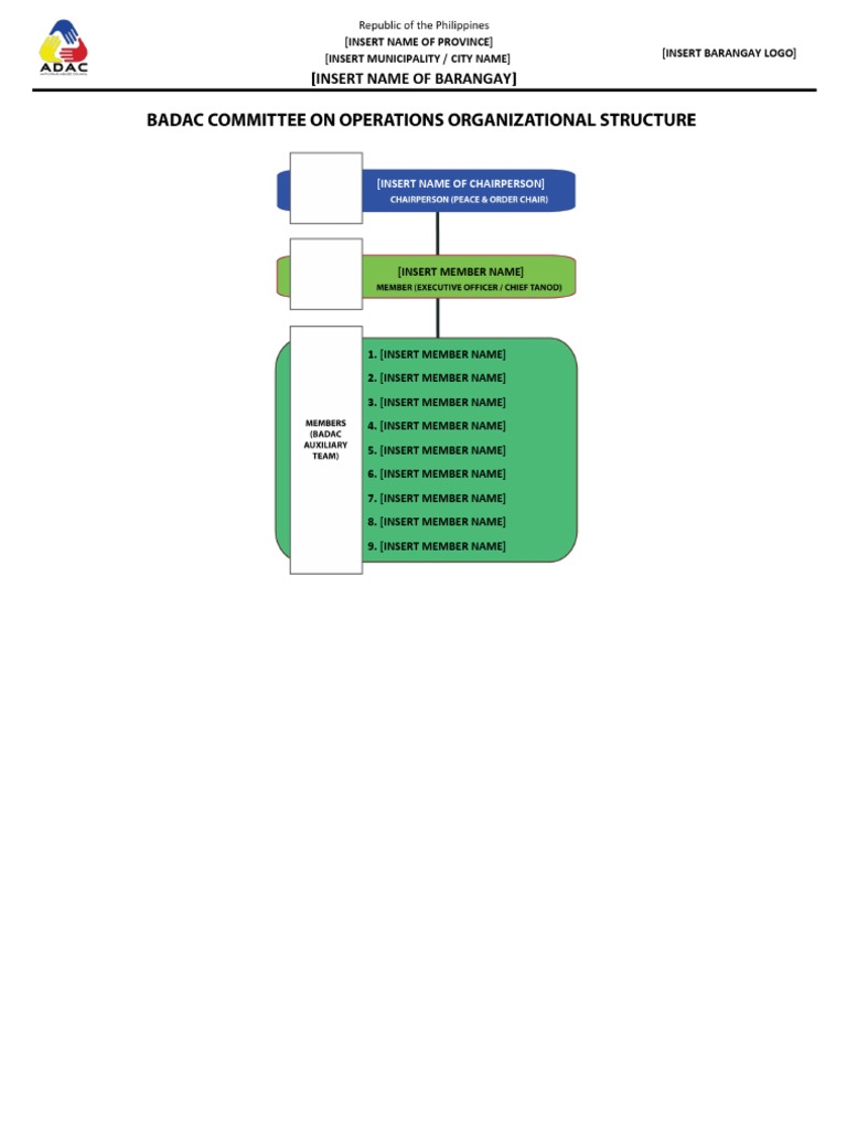 BADAC TEMPLATE - Committee On Operations Organizational Structure | PDF ...