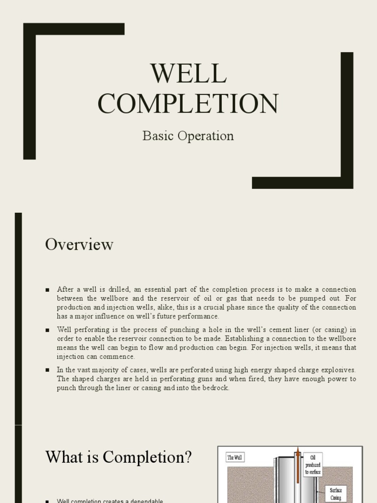 Well Completion: Basic Operation | PDF | Casing (Borehole) | Blowout (Well Drilling)