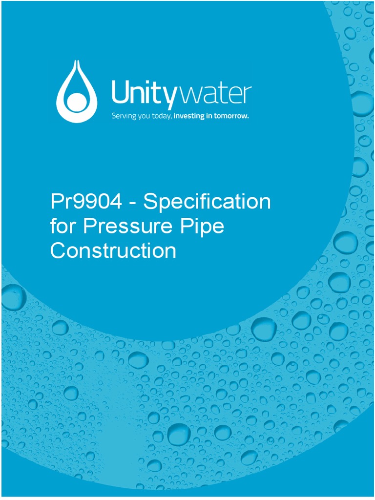 Pressure Pipe Construction Specification | PDF | Pipe (Fluid Conveyance ...