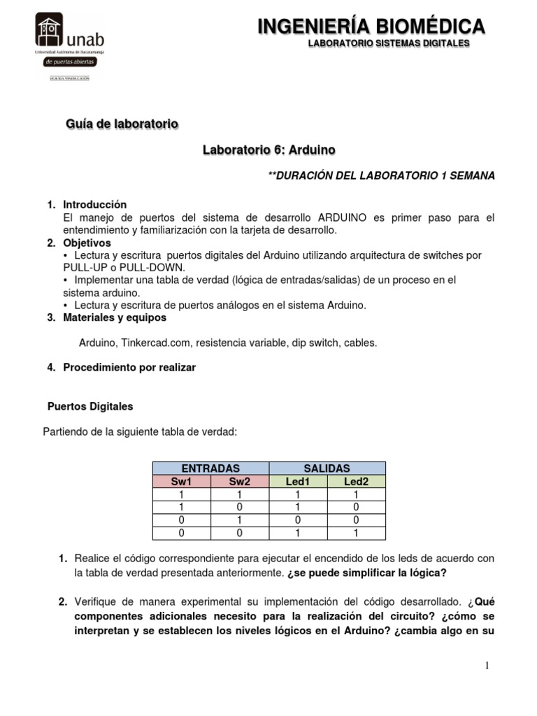 Lab 6 Intro A Arduino Pdf Arduino Ciencias De La Computación 