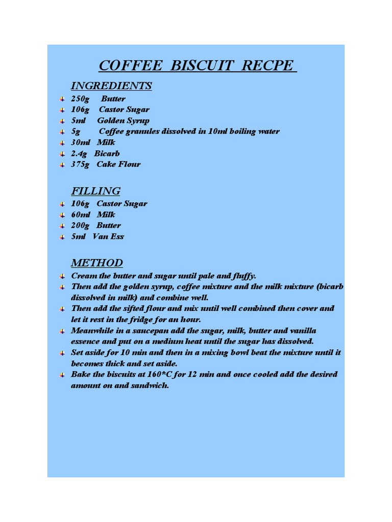 Coffee Biscuits Recipe | PDF | Cooking, Food & Wine | Self-Improvement