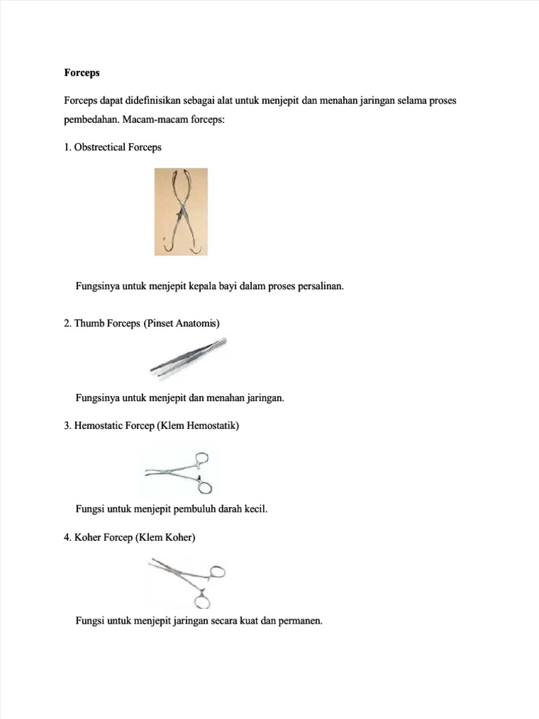 PDF Macam Macam Forceps Compress | PDF | Pengembangan Diri | Kesehatan ...