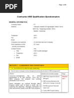 Pre-Tender HSE Qualification Questionnaire | PDF | Audit | Personal ...