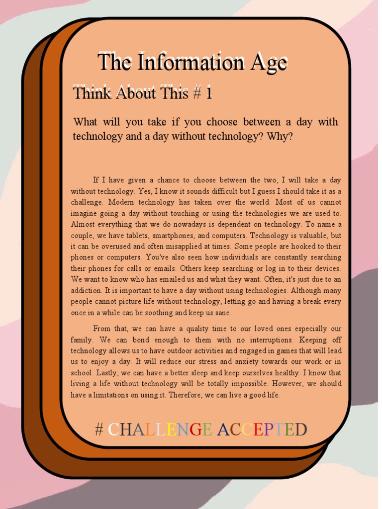 Lesson 7 Activity 1 The Information Age | PDF | Mass Media | Cyberspace