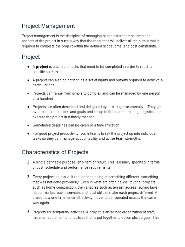 Project Management Notes | PDF | Project Management | Risk Management