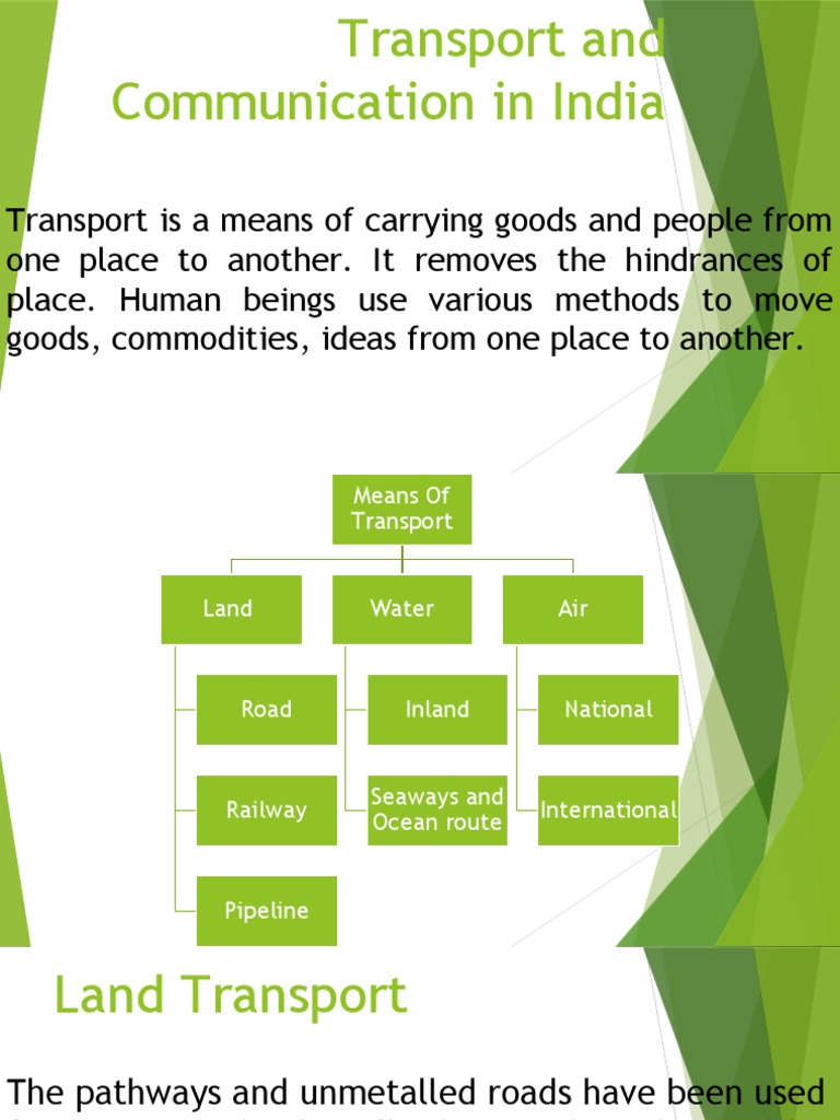 Transport and Communication in India | PDF | Mode Of Transport | Transport