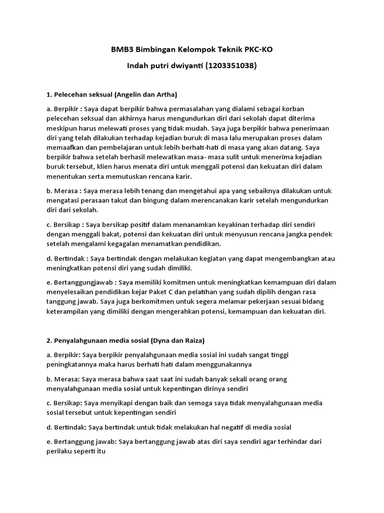 Bmb3 Bimbingan Kelompok Dan Teknik Pkc-Ko | PDF