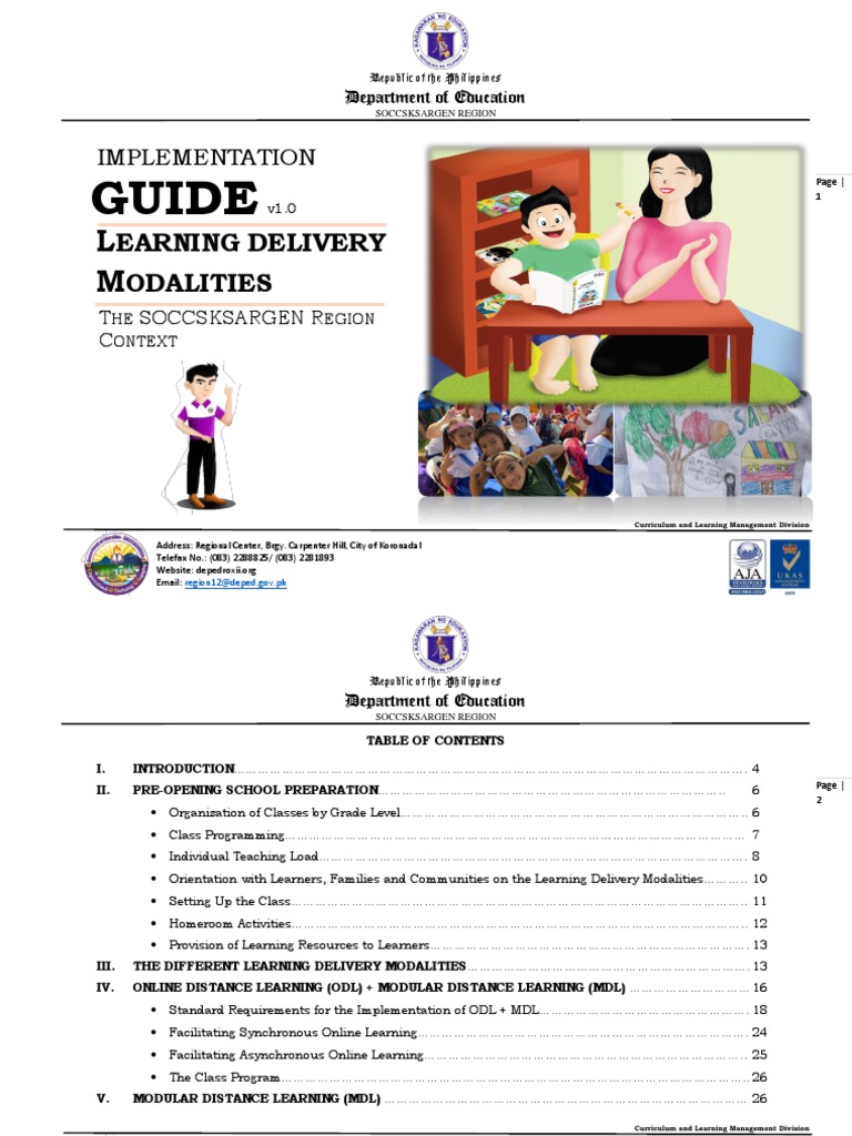 Implementation Guide For The Learning Delivery Modalities 3 | PDF | Educational Technology ...