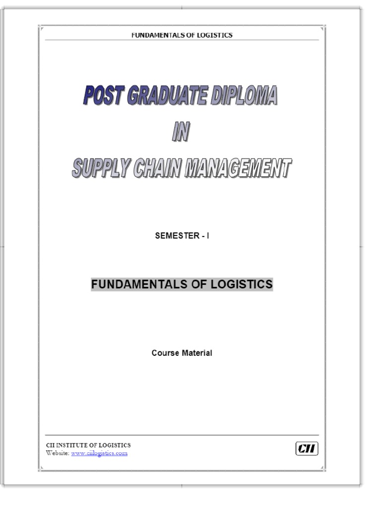 Fundamentals of Logistics - PDF | PDF