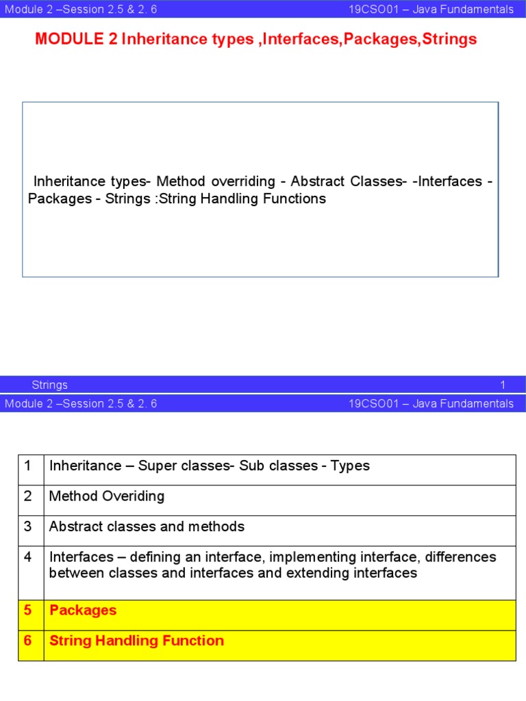 Session 2.5 & 2.6 Packages and Strings | Download Free PDF | Class ...