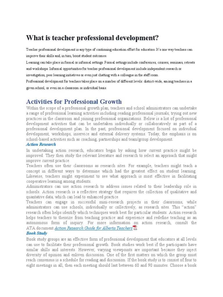 Teacher professional development guide | PDF | Mentorship | Teachers