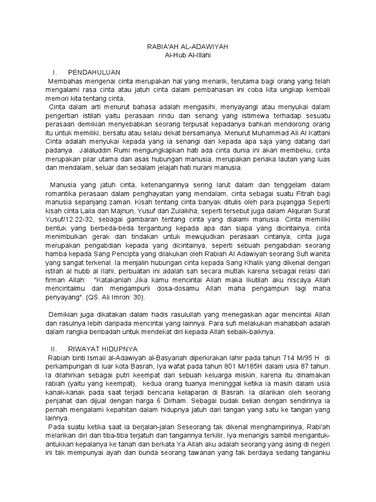 Rabia'Ah Al-Adawiyah | PDF