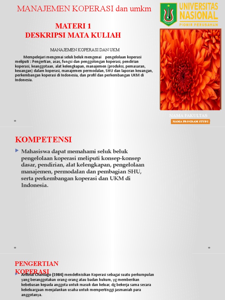 Bab 1 Manajemen Koperasi Dan UKM | PDF | Karier & Perkembangan