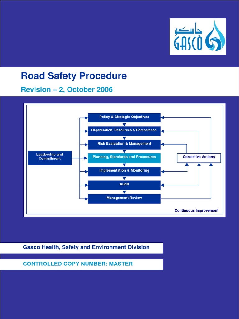GASCO Road Safety Procedure Guide | PDF | Road Traffic Safety | Traffic ...