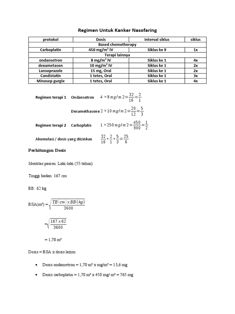 Perhitungan Dosis Kemoterapi Kanker | PDF