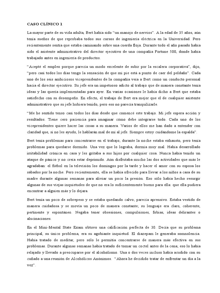 CASO CLÍNICO Trast Ansiedad | PDF | Temor | Medicina