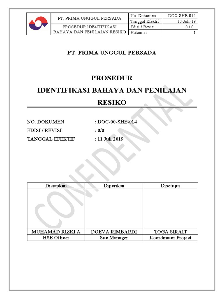 DOC-00-SHE-014 Prosedur IBPR | PDF