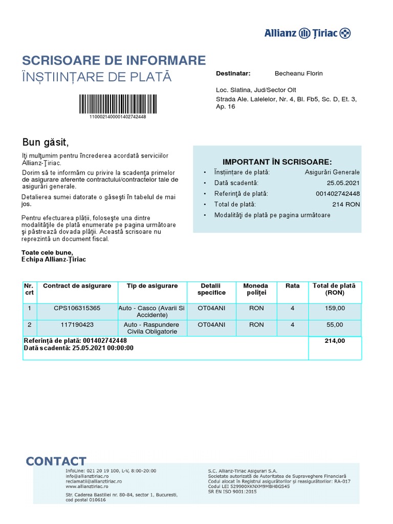 Scrisoare de Informare: %xqjăvlw | PDF | Banks | Banking