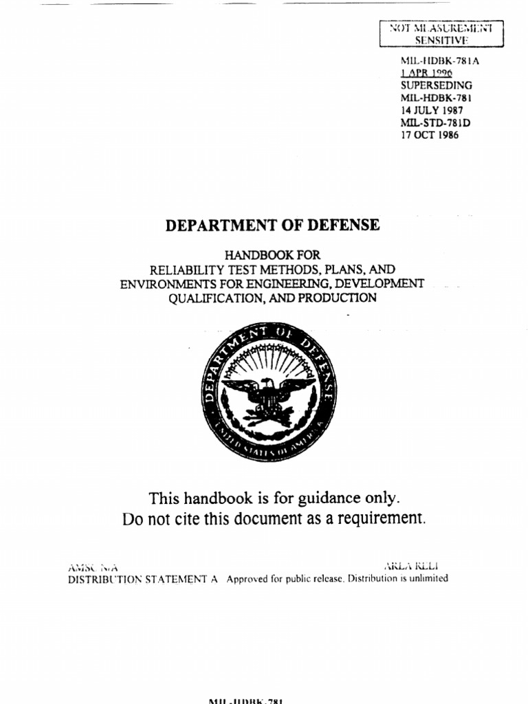 MIL-HDBK-781A: Reliability Testing Guide | PDF | Reliability ...