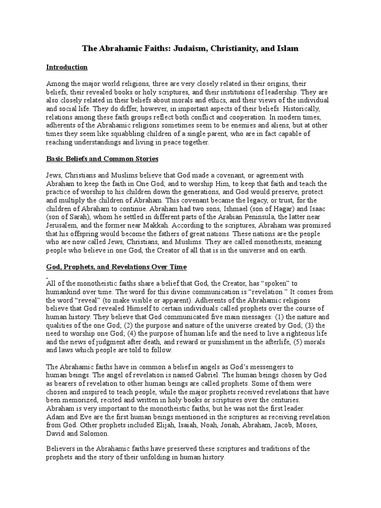 The Abrahamic Faiths | PDF | Abrahamic Religions | Revelation