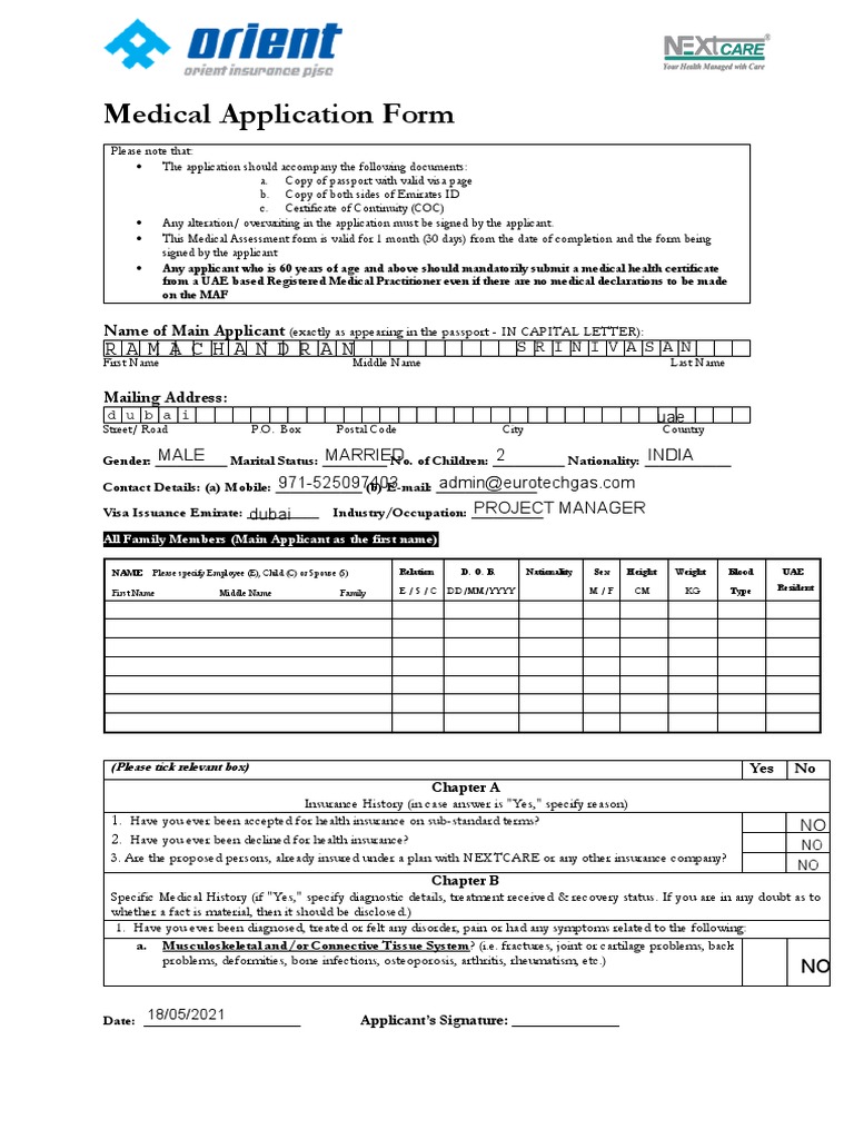 Ramachandran Medical Application Form | PDF | Cancer | Neoplasms