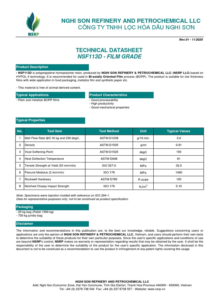 TDS - NSRP All Grades Updated | PDF | Materials | Building Engineering