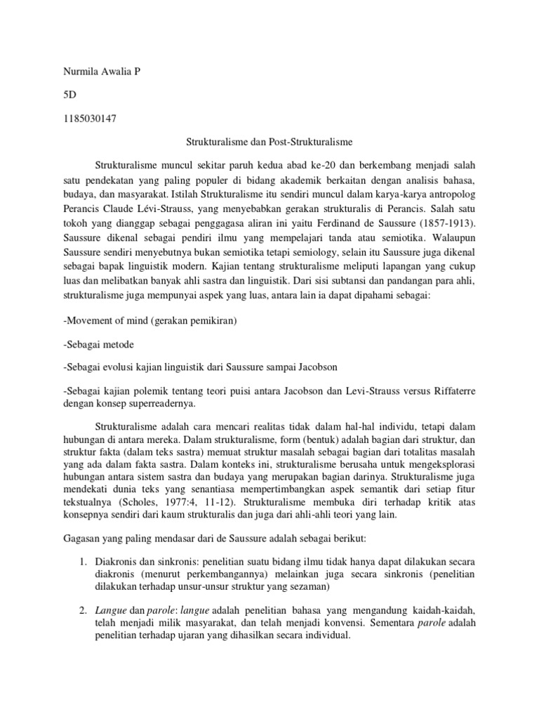 Strukturalisme vs Post-Strukturalisme | PDF