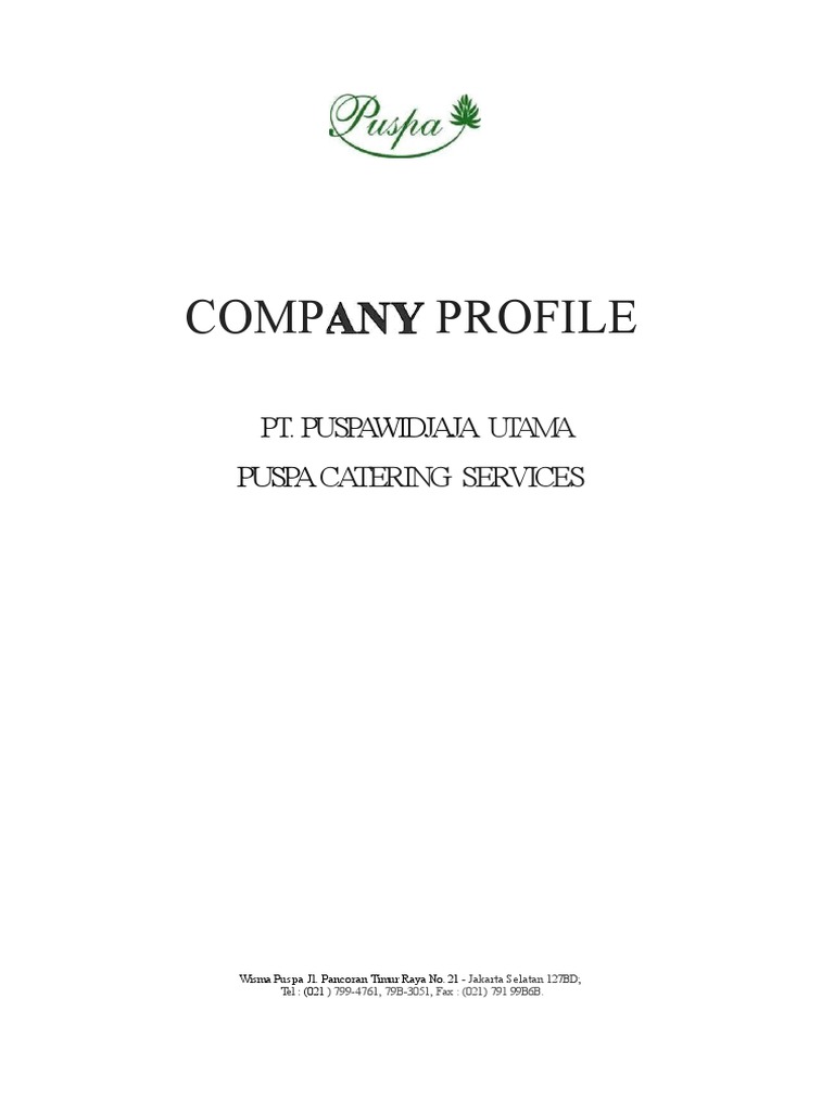 Puspa Catering Services Company Profile | PDF | Food And Drink | Food ...