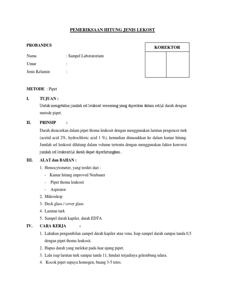 Destiana.S - Pemeriksaan Hitung Jumlah Leukosit | PDF