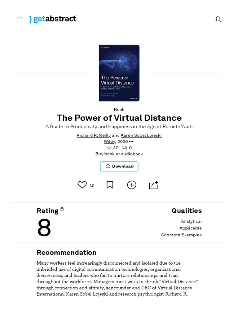 The Power of Virtual Distance Free Summary by Richard R. Reilly and ...