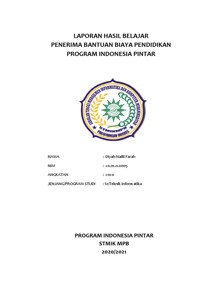 Laporan Hasil Belajar Pip-K Stmik MPB 1 | PDF