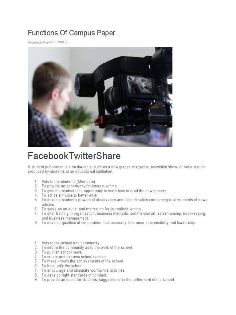 Functions of Campus Paper | PDF