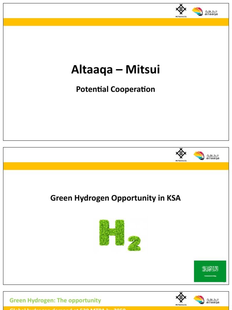 Altaqa-Mitsui Cooperation Rev.00 | PDF | Renewable Energy | Hydrogen