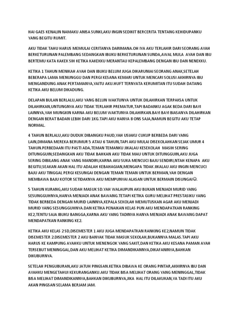 Hai Gaes Kenalin Namaku Anisa Sunki | PDF